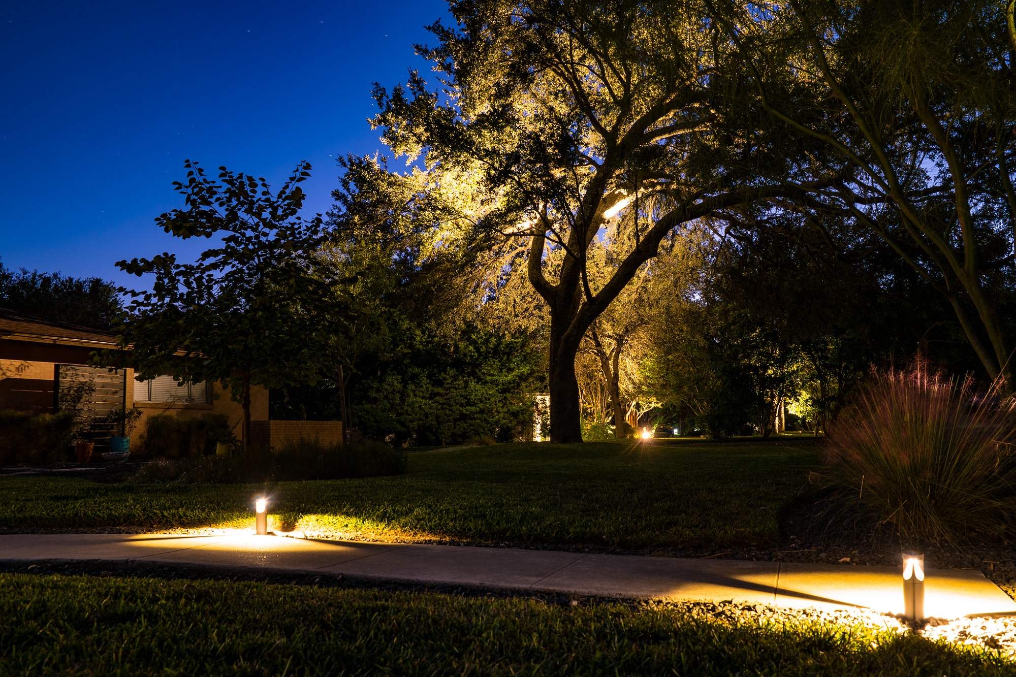 The Basic Outdoor Landscape Backyard Lighting Layouts for Enchanted ...
