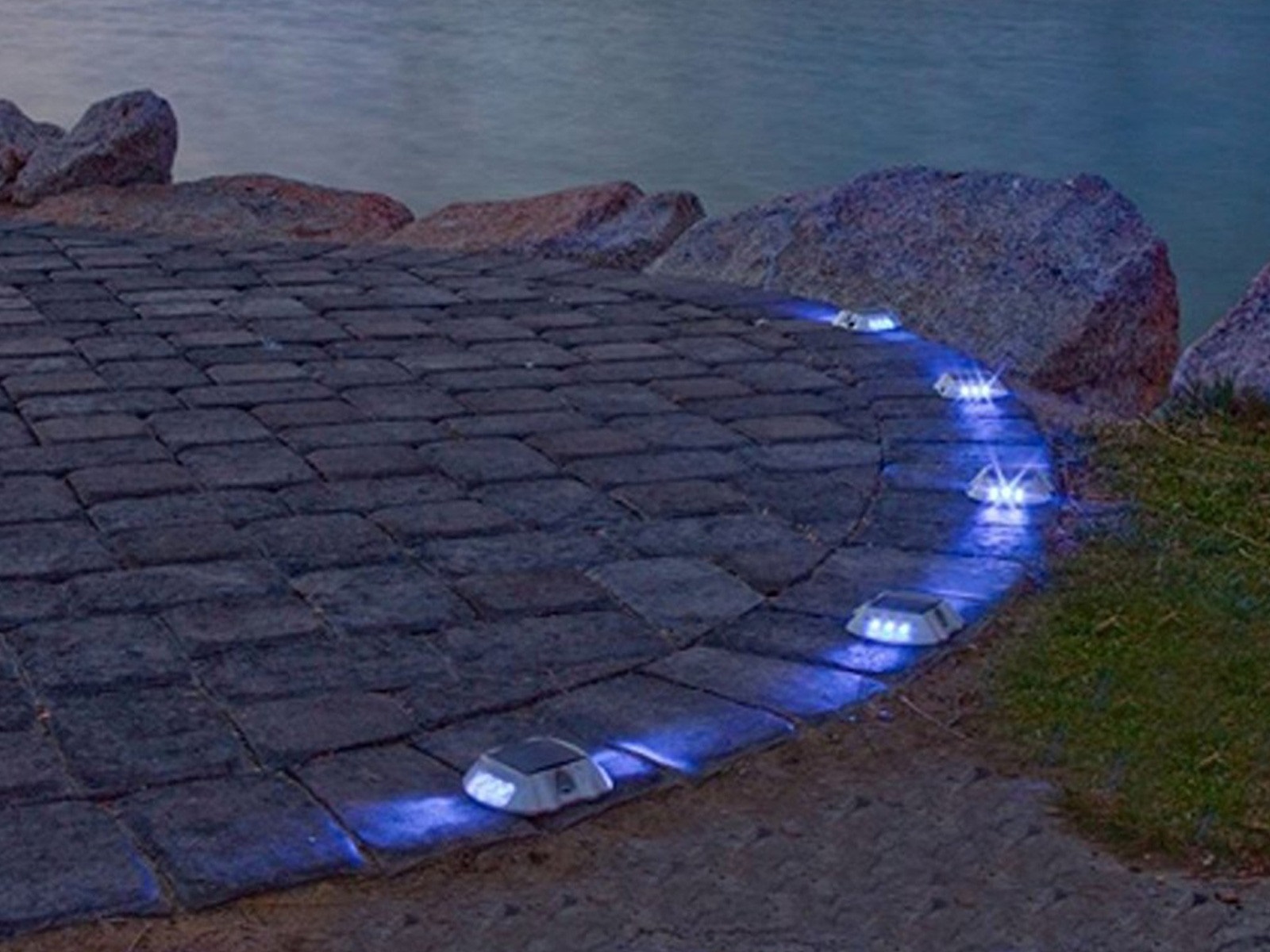 Lighted Trails across the Nightscape with Landscape Guiding Lights ...