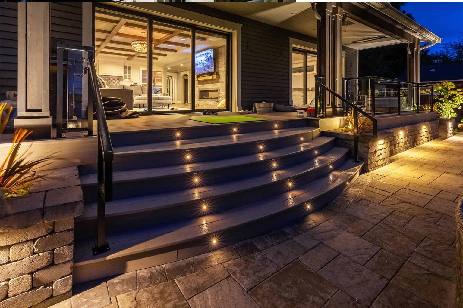 Nighttime Guidance Lights with Landscape Step and Stair Lighting ...